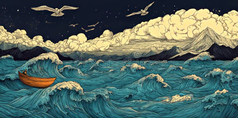 Modern Seamless Texture Simple Blue White Curvy Wavy Lines Thin ...