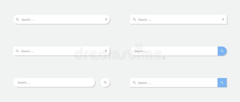 Modern Search Bar UI Design. Website Searching Box Vector Image Stock ...