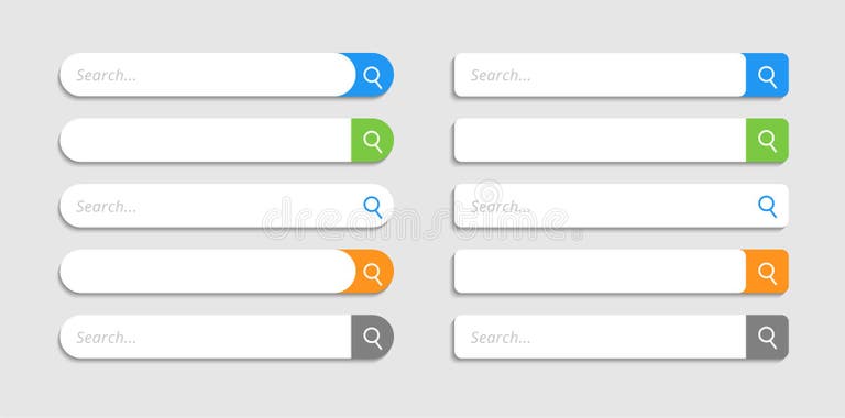 Modern Search Box. Ui Element Searching Bar in Flat Color Stock Vector ...