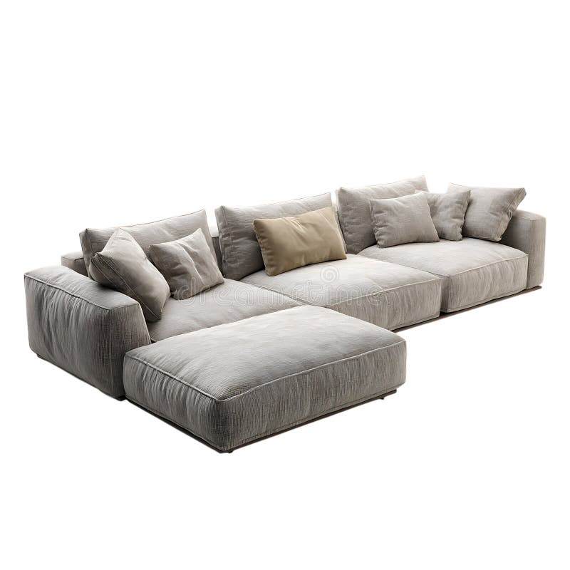 Modern Sectional Sofa Design Comfort on Transparent Background Stock ...