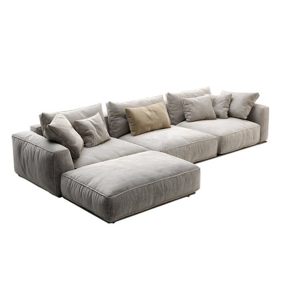 Modern Sectional Sofa Design Comfort on Transparent Background Stock ...