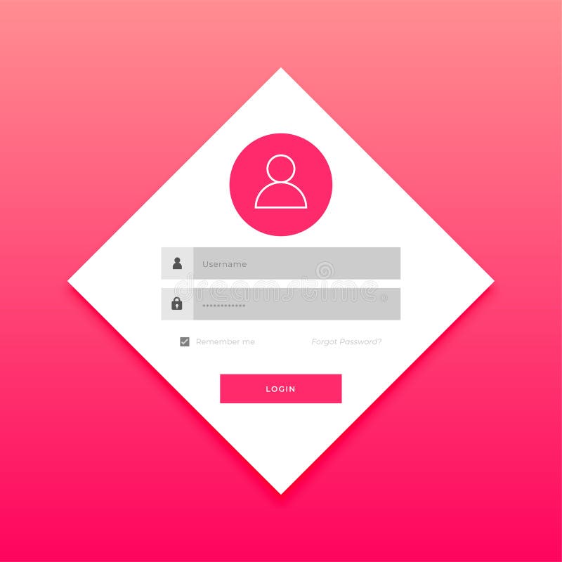 Modern and Secure Login Page Form Template with Checkbox Design Stock Vector - Illustration of ...