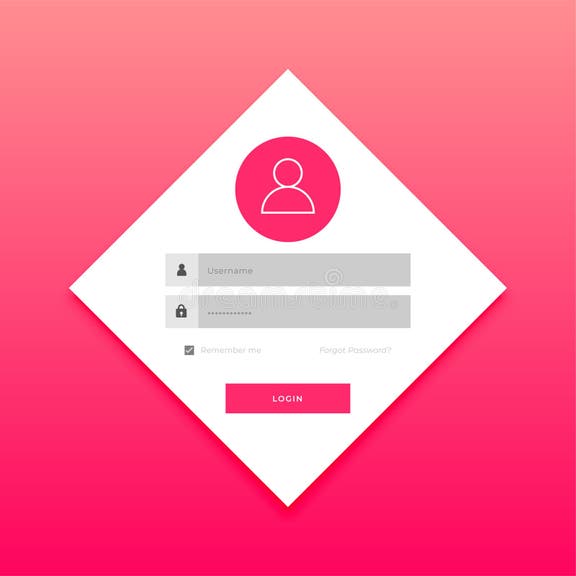 Modern and Secure Login Page Form Template with Checkbox Design Stock Vector - Illustration of ...