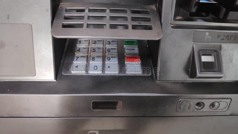 Modern Security ATM Number Panel Setup on Bank ATM Machine Stock Photo ...