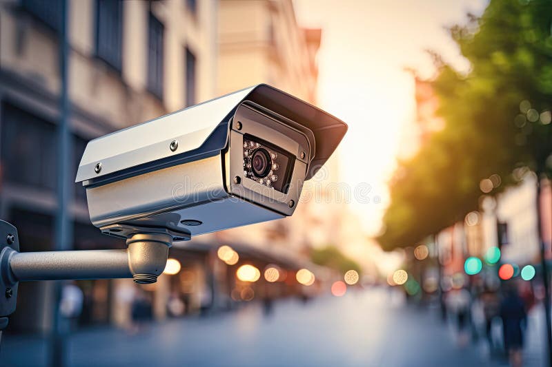 A Modern Security Camera on a Building in a City Stock Photo - Image of ...