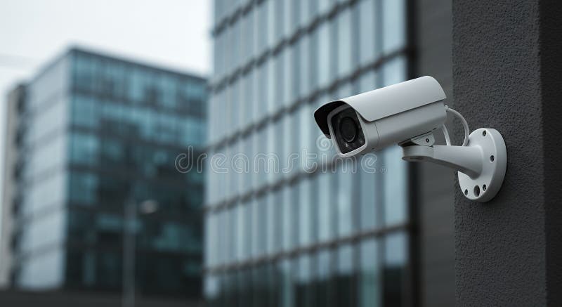 Modern Security Camera on Building Exterior, City Surveillance, CCTV ...