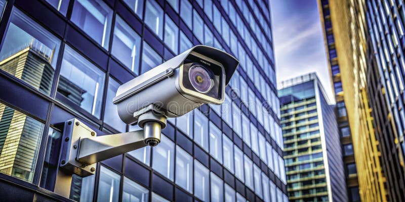 Modern Security Camera on Building Facade Integrating Smart Technology ...