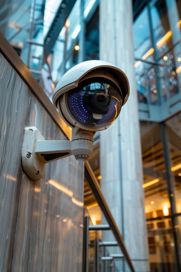 A Modern Security Camera on a Building Wall for Surveillance and Safety ...