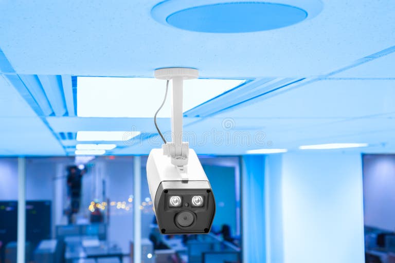 Modern Security Camera in Business Office Workplace Stock Photo - Image ...