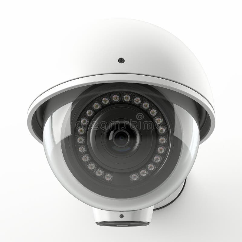 Modern Security Camera Close-Up Stock Photo - Image of deterrent ...