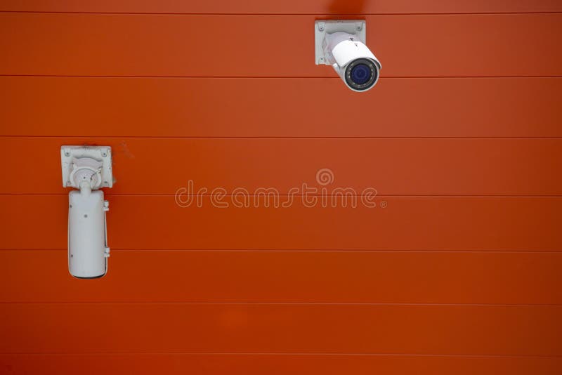 Modern Security Camera Fix on the Indoor Concrete Wall Limited Depth of ...