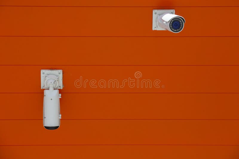 Modern Security Camera Fix on the Indoor Concrete Wall Limited Depth of ...
