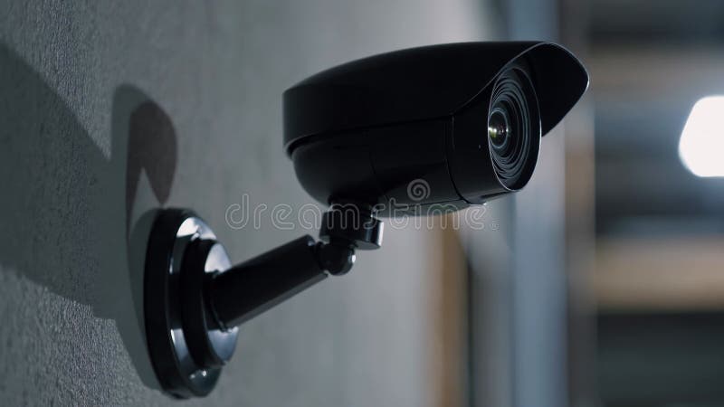Modern Security Camera Monitors an Empty Corridor, Ensuring Safety and ...