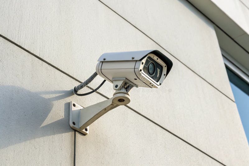 Modern Security Camera Mounted on Minimalist Wall Stock Illustration ...