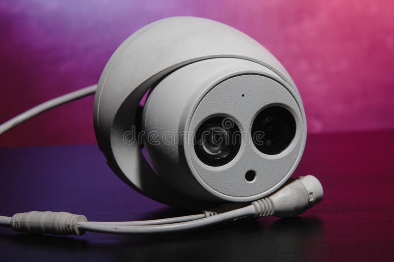 Modern Security Camera. Video Surveillance Security Cameras Stock Photo ...