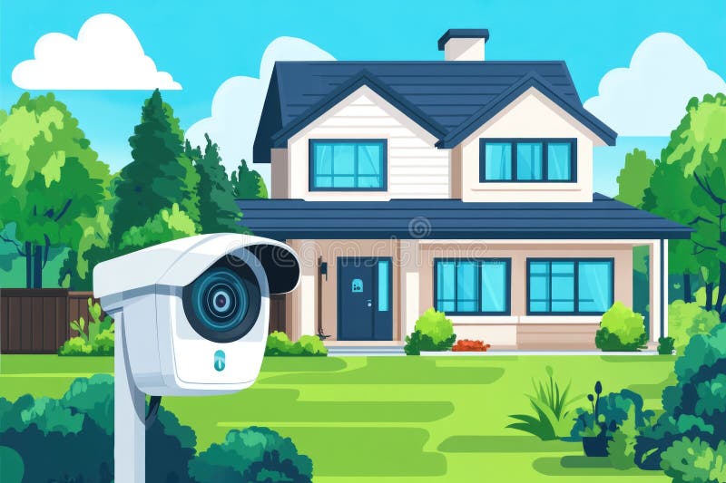 Security Camera Monitoring Modern House Suburban Setting Stock Photos ... Security Camera Monitoring Modern House Suburban Setting Stock Photos ...