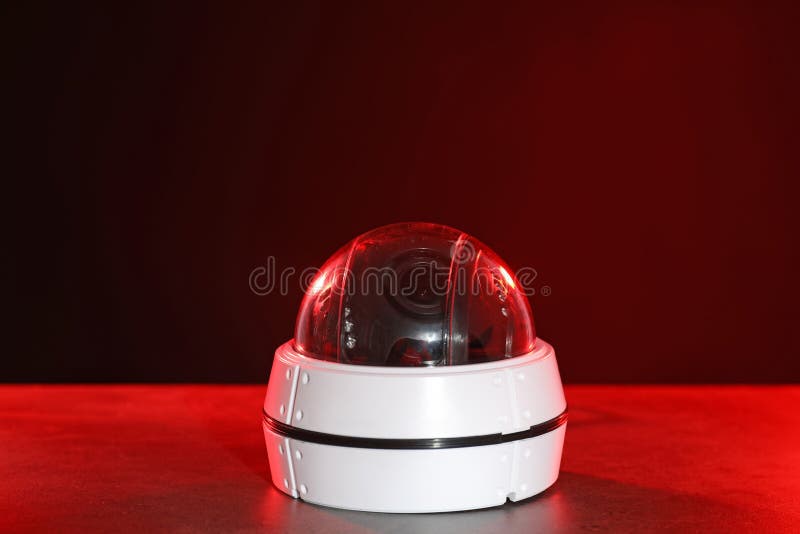 Modern Security CCTV Camera on Table Stock Image - Image of electronic ...
