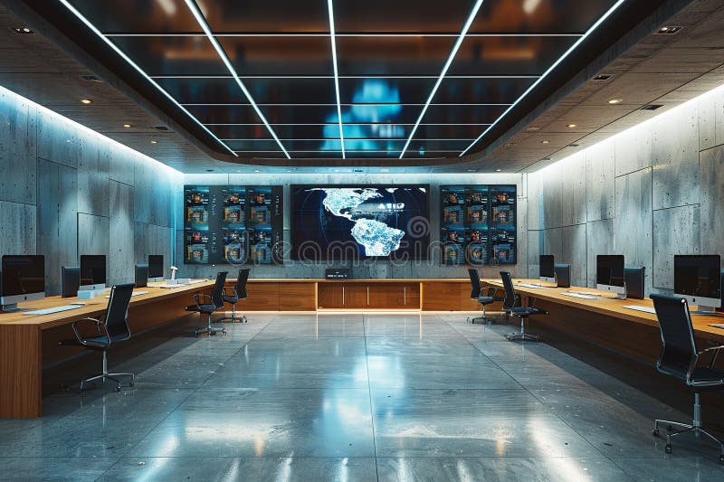 Modern Security Operations Center Stock Image - Image of monitor, chair ...