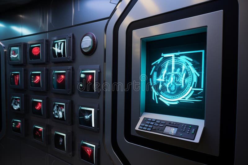 Modern Security Panel with Biometric Scanners, Controlling Access To ...