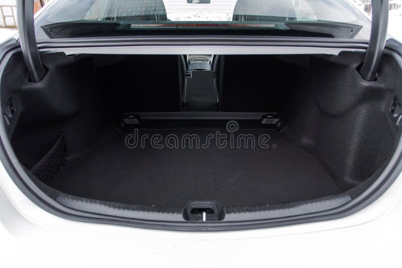 Modern Sedan Car Open Trunk. Stock Image - Image of rack, concept ...