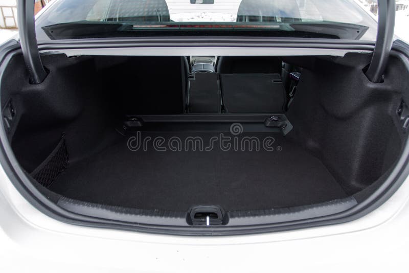 Modern Sedan Car Open Trunk. Stock Photo - Image of river, auto: 265951192
