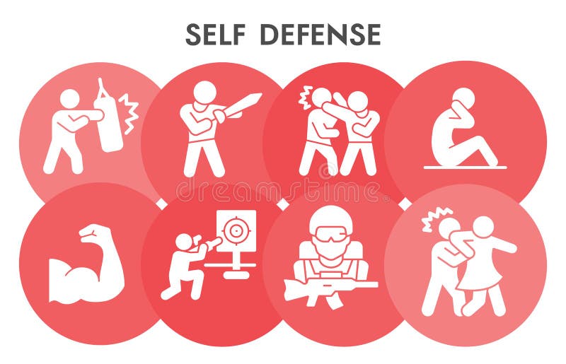Modern Self Defense Infographic Design Template. Security with and ...