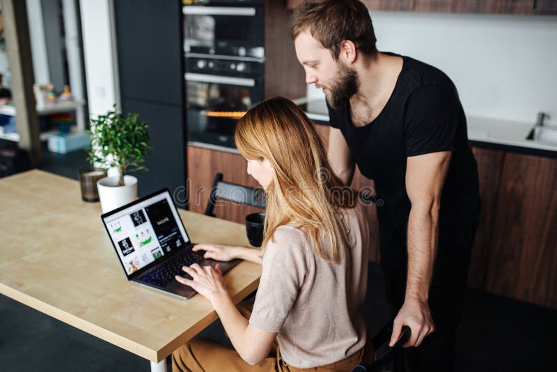 Modern Self-employed Discussing Their Freelance Work Stock Image ...