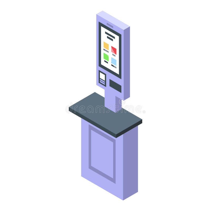 Modern Self Service Icon Isometric Vector. Panel Device Stock ...
