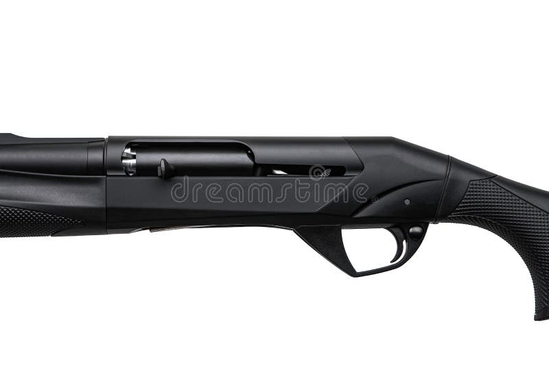 Left Handed Modern Semi-automatic Hunting Rifle Isolated on White Stock ...