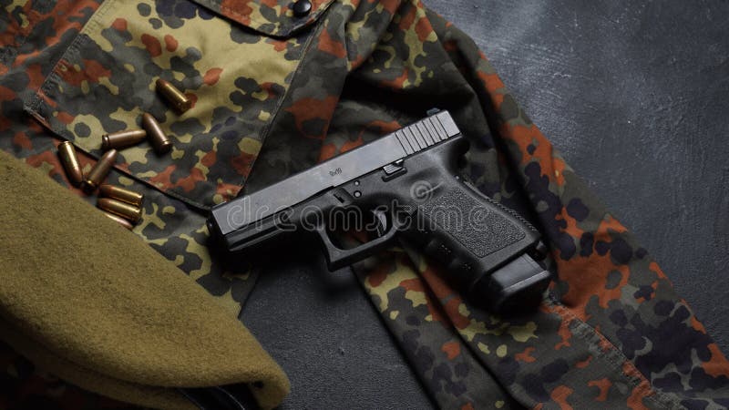 Modern Semiautomatic Hand Gun, Glock Pistol Firearm Stock Photo - Image ...