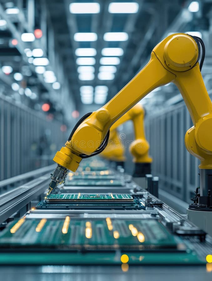 Modern Semiconductor Factory Stock Illustration - Illustration of ...