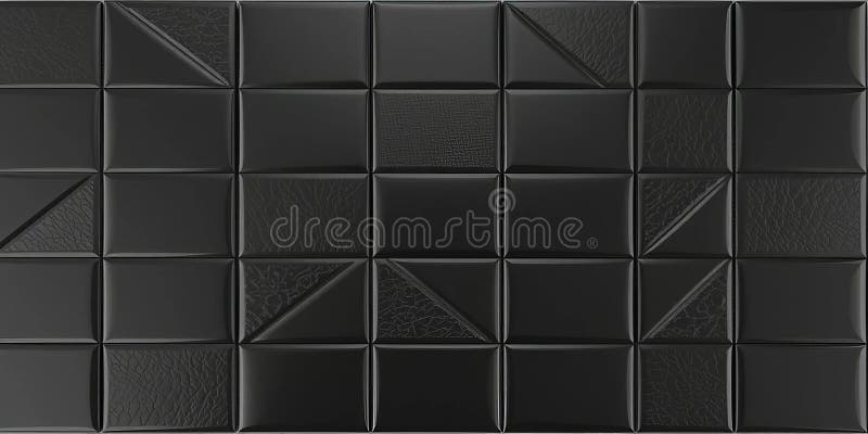 Modern Semigloss Triangular Tile Wall 3D Black Geometric Blocks Stock ...