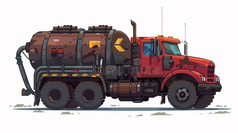 Modern Septic Truck Vector Illustration for Vacuum Services Stock ...