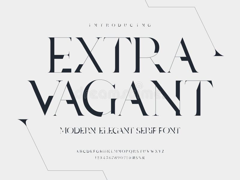 Modern serif font stock vector. Illustration of alphabet - 311867407