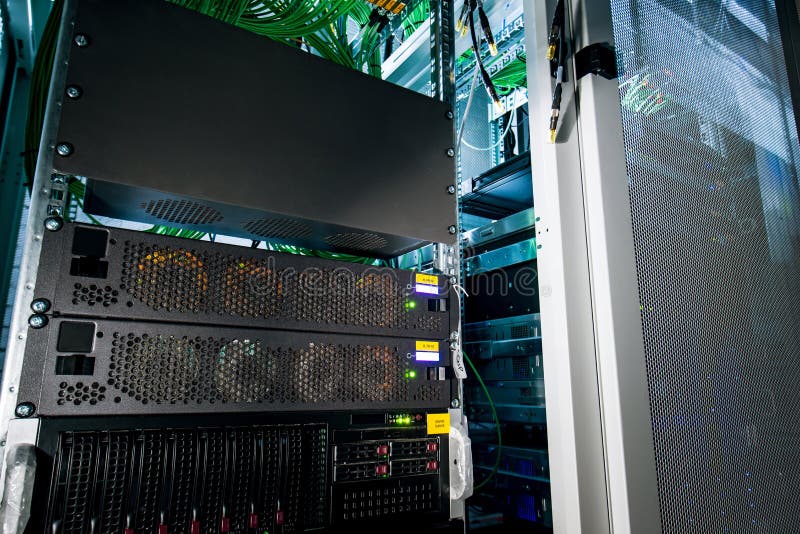 Server Computer in the Data Center Stock Image - Image of redundant ...