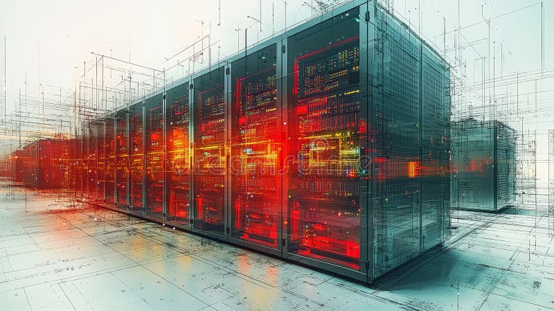 Modern Server Farm: Transition from Reality To Concept. Generative AI ...