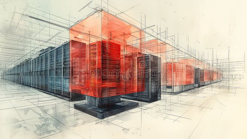 Modern Server Farm: Transition from Reality To Concept. Generative AI ...