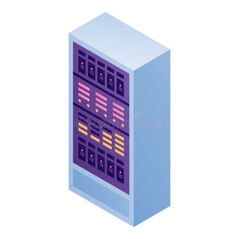 Modern Server Icon, Isometric Style Stock Vector - Illustration of ...