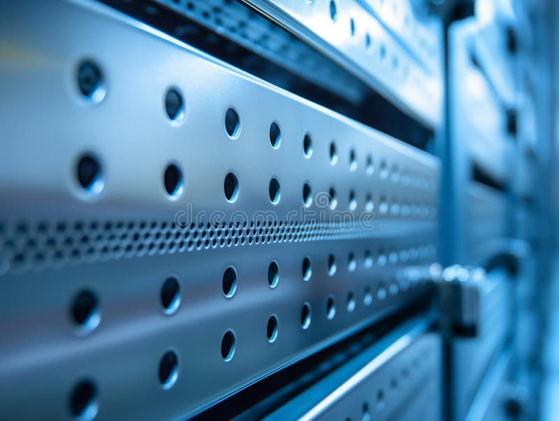 Modern Server Rack Close-up Stock Photo - Image of equipment, metal ...