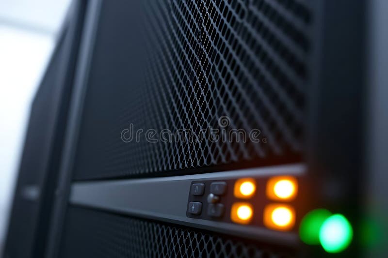 Modern Server Rack Closeup Powerful Data Center Technology Stock ...
