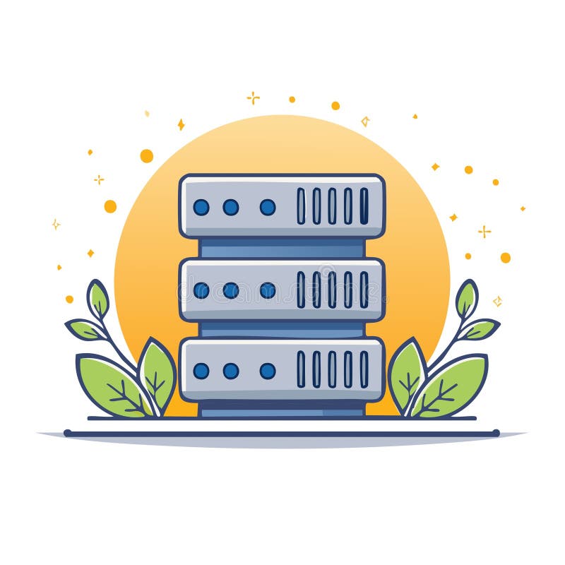 Modern Data Center Server Racks in a Long Curved Corridor Stock Photo ...