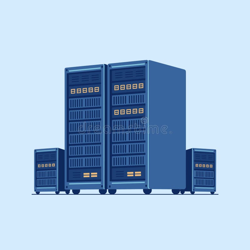 Modern Server Rack in a High-Tech Data Center Stock Vector - Illustration of advanced, internet ...