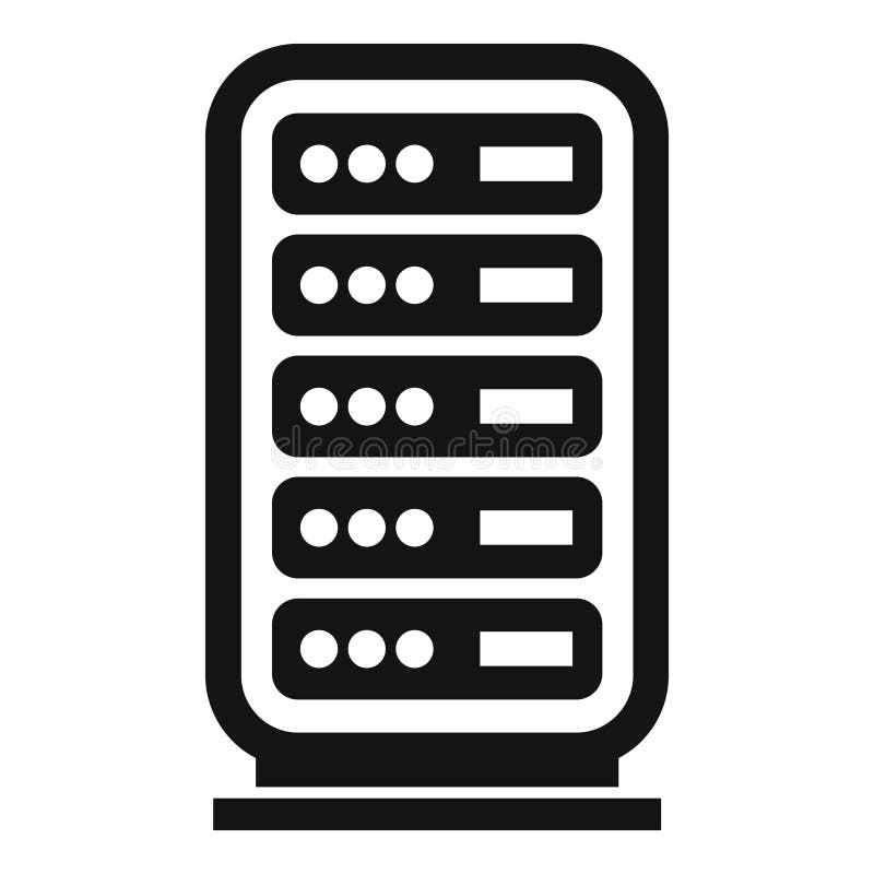 Modern Server Rack Icon for Data Storage and Network Infrastructure in ...
