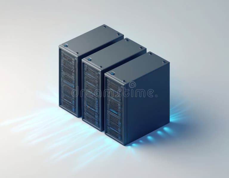Modern Server Rack Illustration with Multiple Storage Units. Datacenter ...