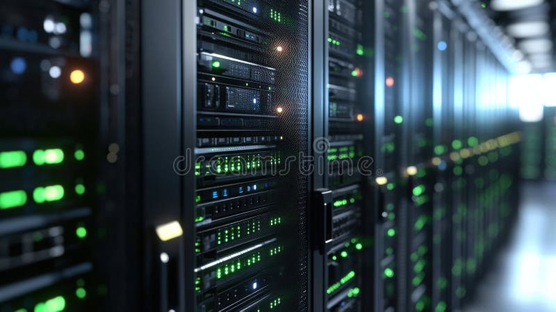 Modern Server Rack Infrastructure Stock Illustration - Illustration of ...