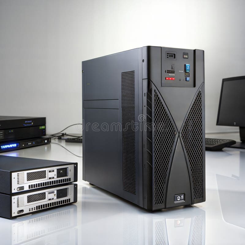 Modern Server Rack or Network Device in a Controlled Environment Stock ...