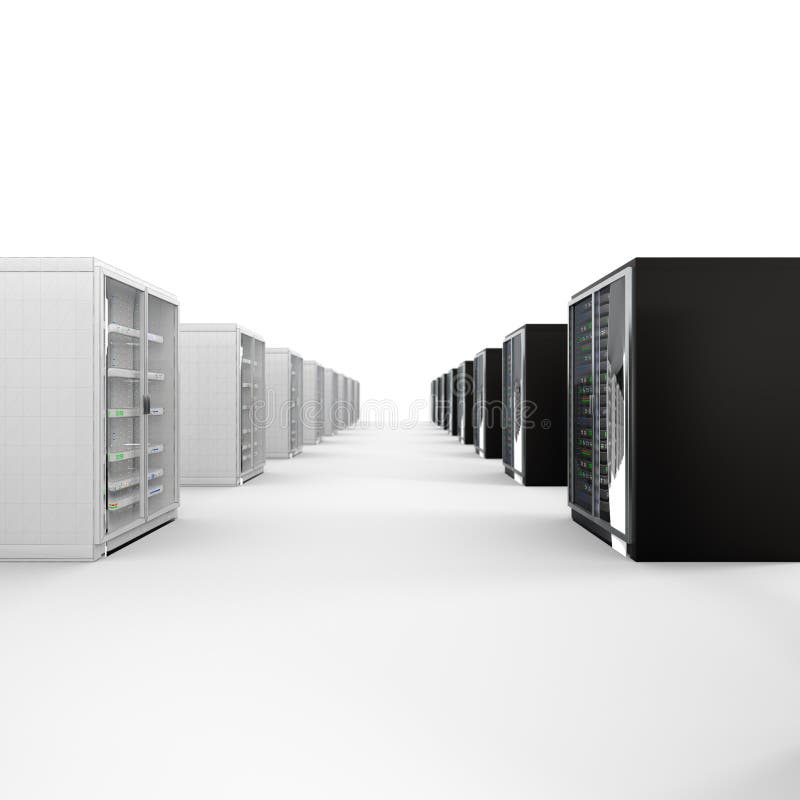 Row Server Rack White Background Stock Illustrations – 360 Row Server ...