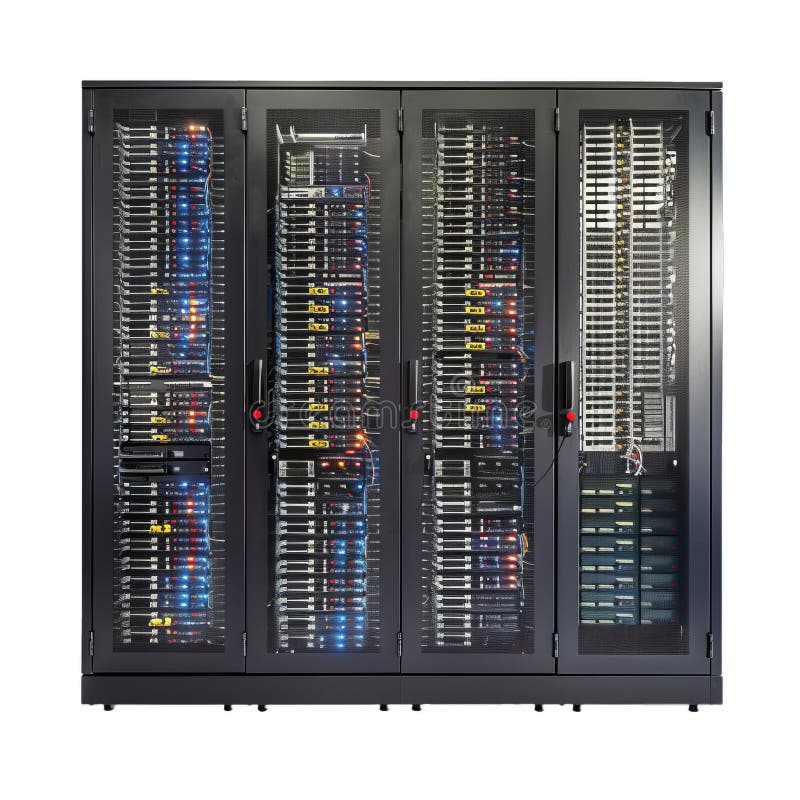 Modern Server Rack Storing and Processing Information in Data Center ...