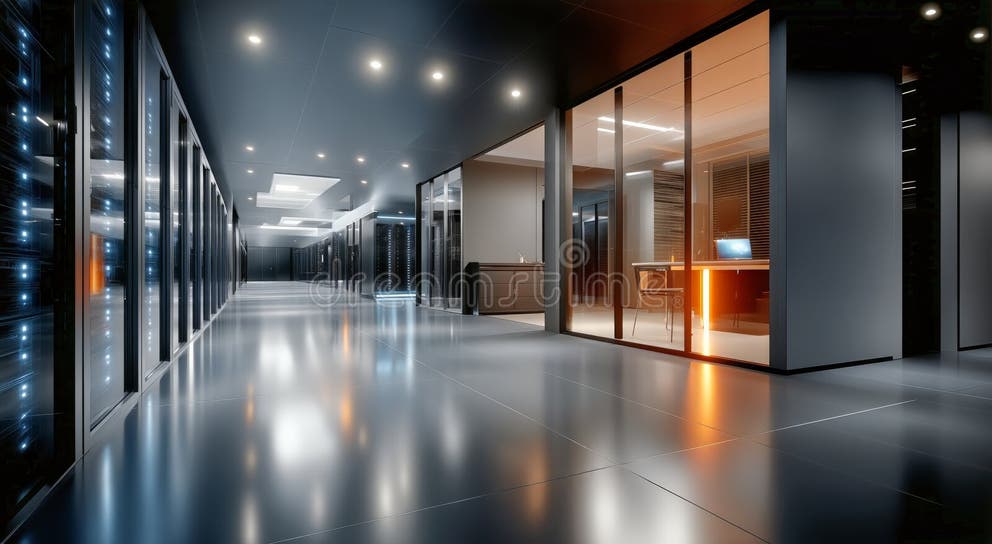 Modern Server Room and Data Center with Sleek Design and Advanced ...