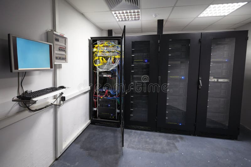Modern Server Room Interior Stock Photo - Image of business, hosting ...